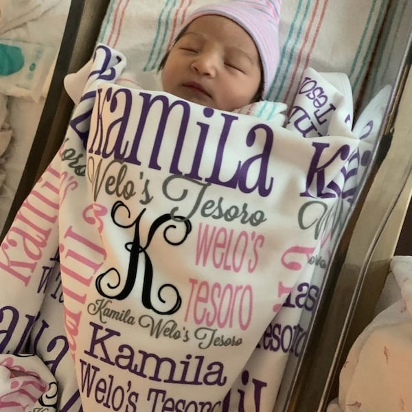 Personalized Baby Blanket, Monogram Handmade Blanket, Custom Name ...