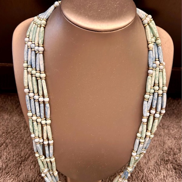 Stunning Vintage Japan Four String Bead Necklace - Etsy