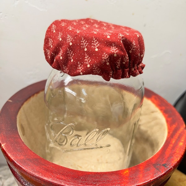 Set of 4 Reversible Sustainable Washable Cotton Fabric Jar Covers ...