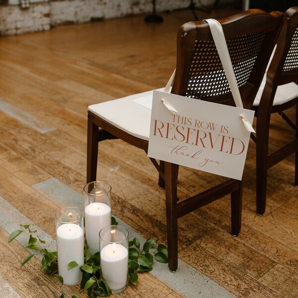 2 Reserved Signs for Wedding Chairs or Church Pews "this Row is ...