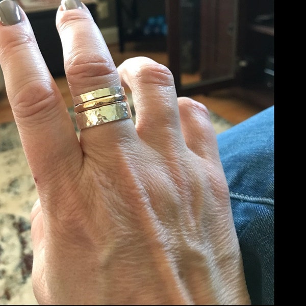 Triple Mother's Ring, Interlocking Name Rings, Personalized Rolling ...