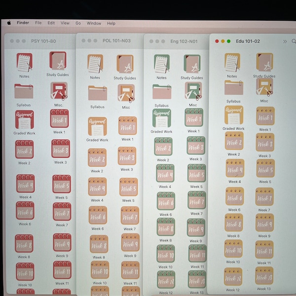 Bubbly Retro Desktop Folder Icons for Mac, Windowsdesktop Iconsmac ...