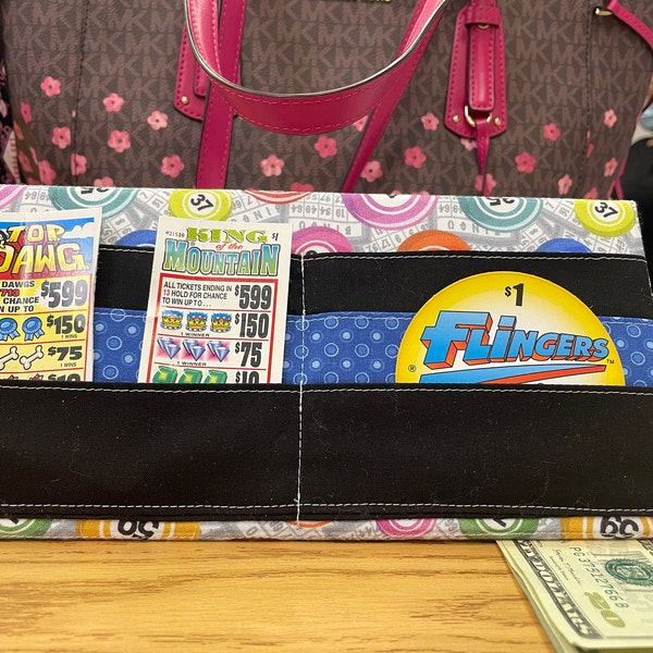 Folding Bingo Cards and Balls Print Pull Tab Holder: Lightweight Cotton ...