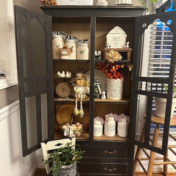 Screen - 2 Drawer- Double Old Fashion Pie Safe / Jelly Cabinet - Etsy