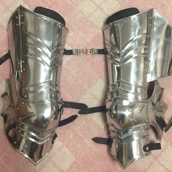 SCA Combat Leg Armor, Gothig Plate Legs, Cuisses With Poleyns - Etsy