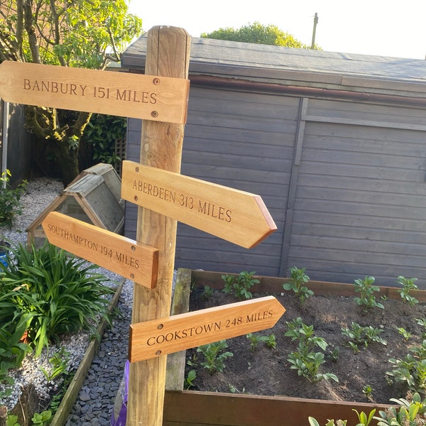 Personalised Garden Signpost Signs - Etsy UK