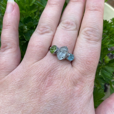 Black LAVA and Solid Gold Ring Icelandic Basalt Ring - Etsy Canada