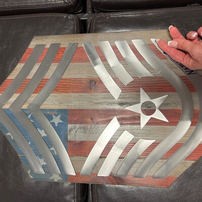 Rustic Space Force Military Rank Wall Plaque Metal & Wood - Etsy