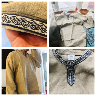 Medieval Slavic Russian Linen Shirt With Selvage rubacha for Slavic Man ...
