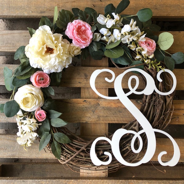 Unpainted Single Letter - Vine Script Font - Wooden Letter - Wood ...