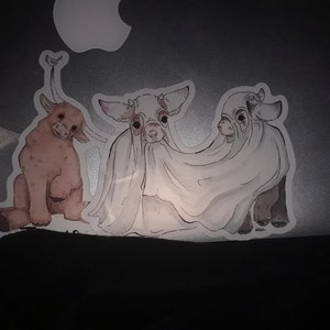Spooky Ghost Goat Sticker | Etsy