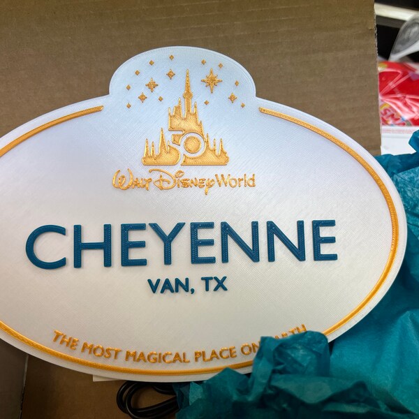 Custom Large 3D Printed Disney Cast Member Name Tag | WDW 50th ...