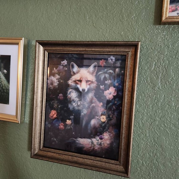 Red Fox in Meadow Rustic Dark Cottagecore Farmhouse Decor Academia ...