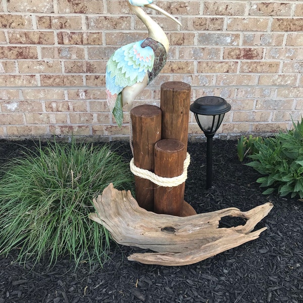 Handmade Nautical Seaside Small Pier Post Decoration With Rope Deck ...
