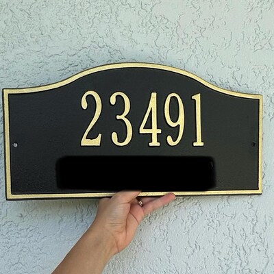 Personalized Metal Address Plaque. With Elaborate Raised Border and ...