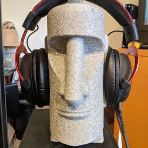 Moai Statue Headphone Rack Easter Island Sculpture Headset - Etsy