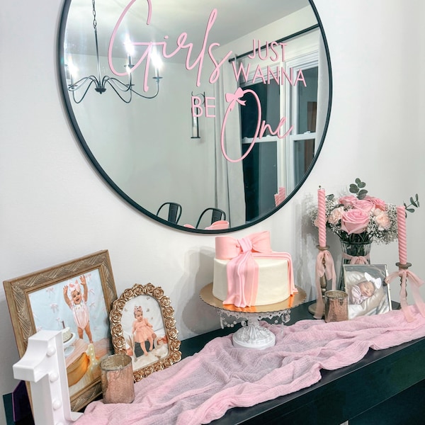 Girls Just Wanna Be One Decal for Backdrop Sign Coquette Bow Decal ...