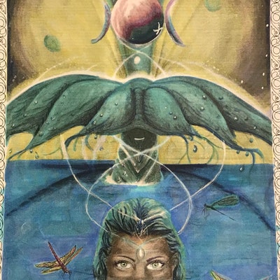 ORIGINAL WATERCOLOUR PAINTING 'sienna and the Deer Seek the Forest ...