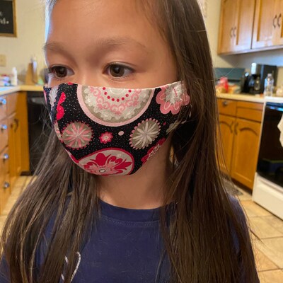Childs Glitter Face Mask, Kids Pink Glitter Mask, Washable Mask Made in ...