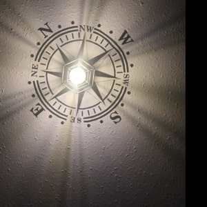 Ceiling Decal Chandelier Medalion Compass Rose WALL DECAL Nautical ...