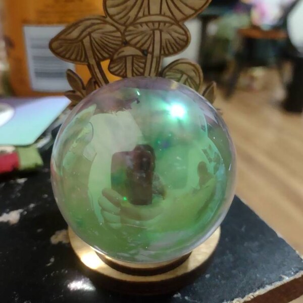 Sphere Holder Display Stand, Wood Mushroom Sphere Holder, Sphere Stand ...