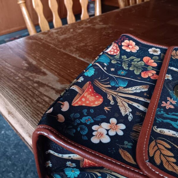 Dark Forest Ferns & Flowers Vegan Boots, Cottagecore Combat Boots, Dark ...