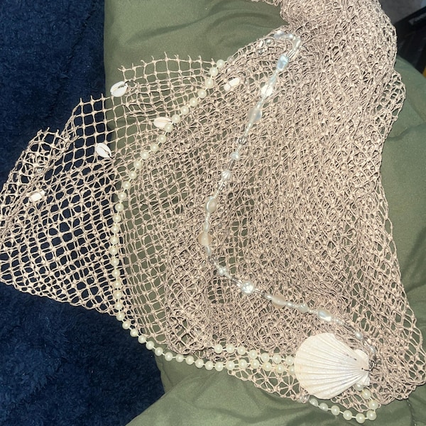 Fishnet Mermaid Waist Wrap & Mini Skirt: Seashell Belt, Festival ...