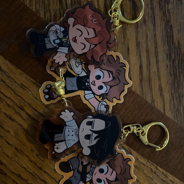 Rody and Vincent Heart Magnet Keychain Set | Dead Plate 6.5 Cm Double ...