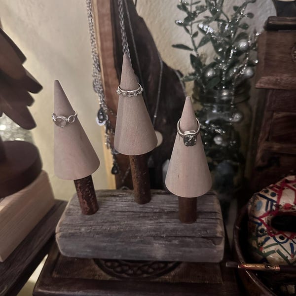 Nesting Risers in Raw or Torched Cedar Wood, Weathered Wood - Jewelry ...