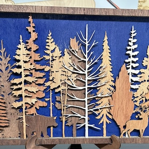 Layered Forest Design for Laser Cutting 2 Separate Designs 4 Panels ...