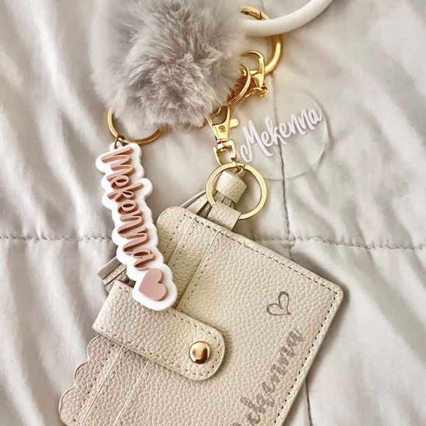 Acrylic Keychain, Retro Name, Personalized Acrylic Name Tag, Backpack ...