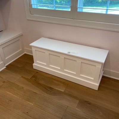 Shaker Storage Bench, Kitchen Nook, Under Window Seating. Painted White ...