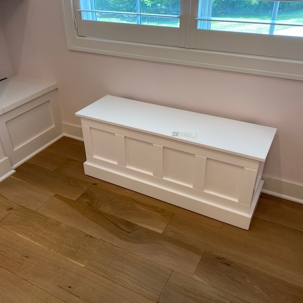 Shaker Storage Bench, Kitchen Nook, Under Window Seating. Painted White ...