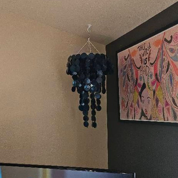 Custom Capiz Shell Chandelier, Lamp Shade, Lighting Pendant, Boho ...