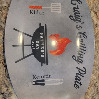 BBQ Gifts, Personalized Grilling Plate, Grill Gifts, Dad Gift From Kids ...