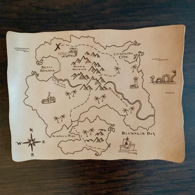 Treasure Map , Genuine Leather, Cosplay Maps, Display Maps, Pirate Map ...