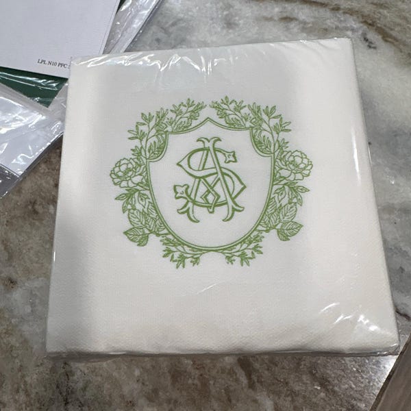 Wedding Logo Beverage Napkins, Corporate Logo Cocktail Napkins ...