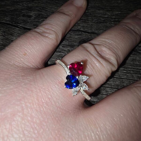 Emerald Cut Blue Sapphire Ring Solid 14K Yellow Gold Wedding Ring Blue ...