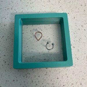 14G F136 Titanium Blue CZ Fat Floating Belly Ring Internally Threading ...