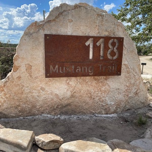 Corten Steel Custom Signs, House Address Street Rusty House Number Wall ...