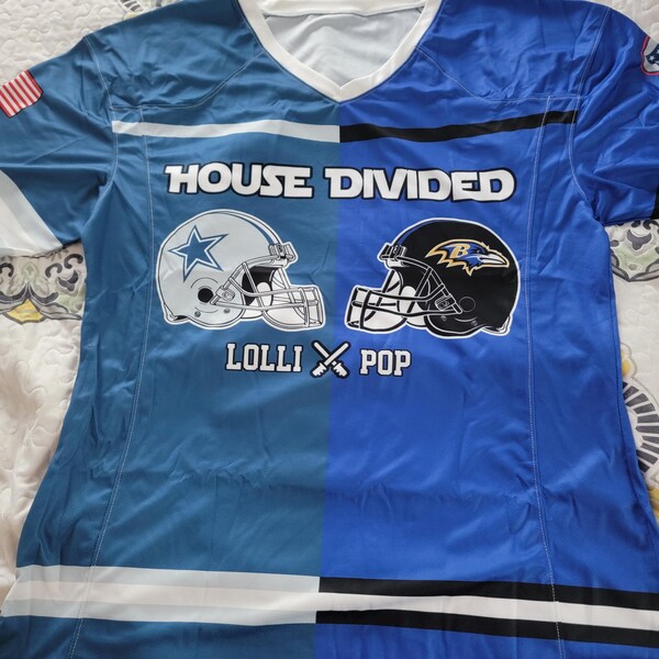 Custom Two Football Team Jersey, House Divided Football Jersey, House ...