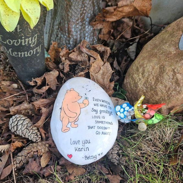 Grave Decoration Winnie the Pooh Quotes Stone Colleagues Leaving Gift ...