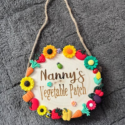 Vegetable Patch Engraved Wooden Log Garden Plaque Sign - Etsy