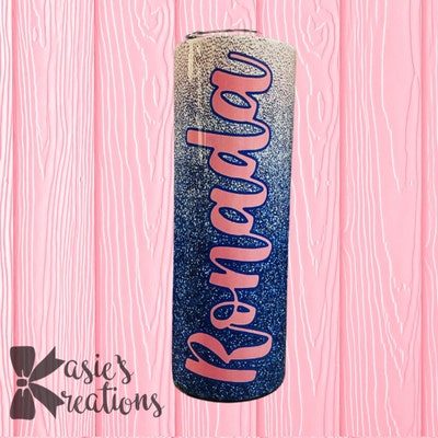 Navy Blue and Silver Ombre Sublimation Designs Downloads Skinny Tumbler ...