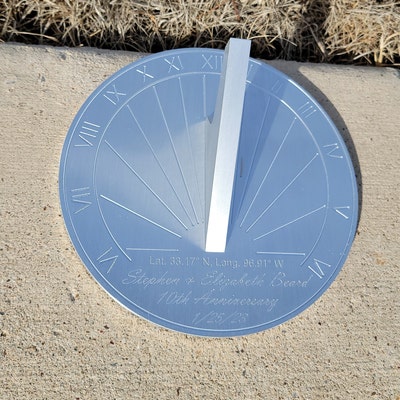 Custom 10th Wedding Anniversary Engraved Sundial Gift For: Parents ...