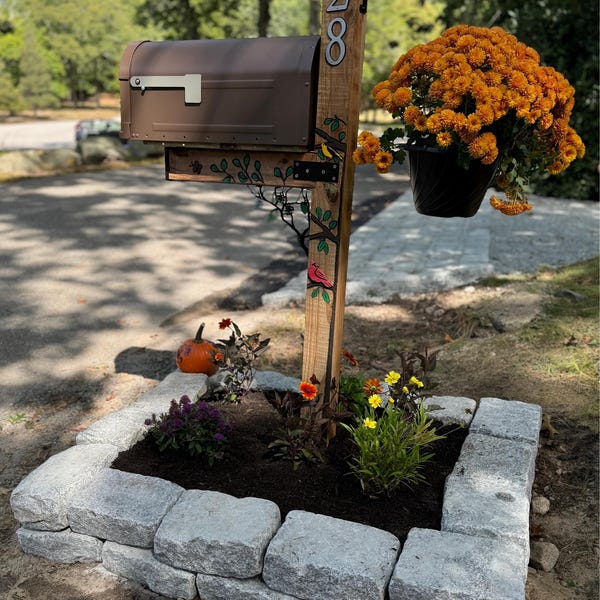 Custom Cedar-tone Mailbox Post - Etsy