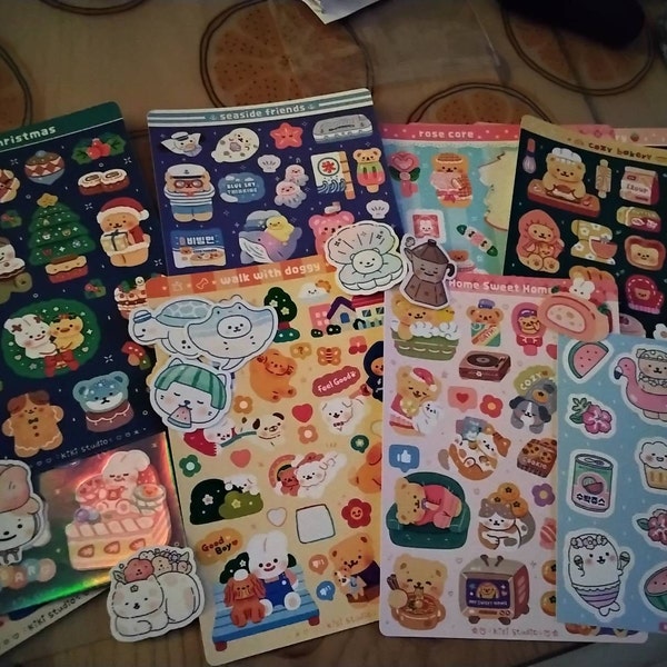 Rose Core Sticker Sheet Cute, Kawaii, Aesthetic, Cozy, Bear, Rabbit ...