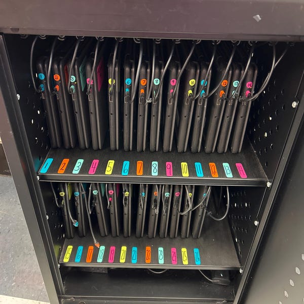 Color Coded Classroom Laptop Labels: Elementary Chromebook Cart ...