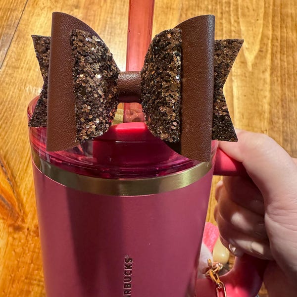 Black Glitter Straw Bow Straw Bow Topper Starbucks Straw Accessory ...