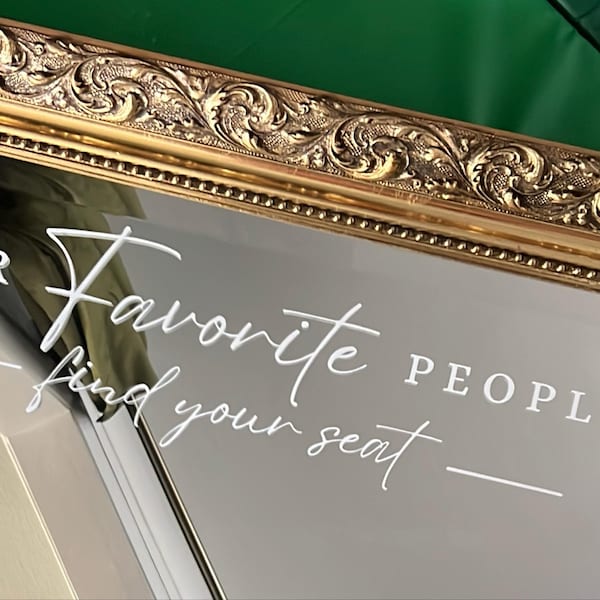 Your Seat Awaits Wedding Sign Decal, Mirror Sticker for Seating, Vinyl ...